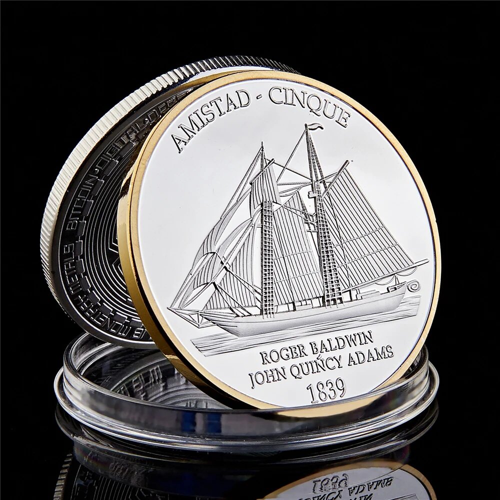 Коллекционная серебрянная монета "Амистад" SMJY