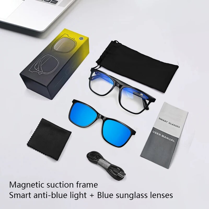 GS05 Bluetooth Smart Glasses Wireless Anti blue light Sunglasses Open Ear Headsets Waterproof Hands-Free Calling Sunglasses