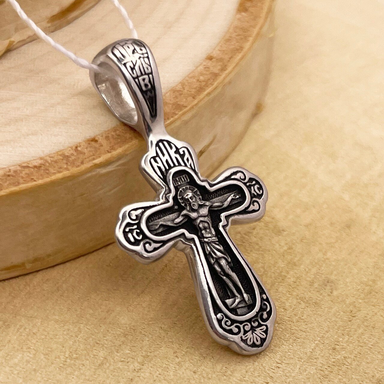 Крестик, серебро, 925 проба, чернение, оксидирование