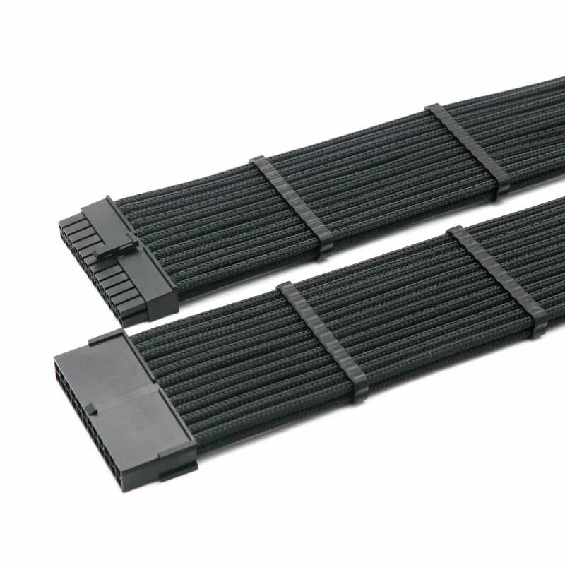 Удлинительный кабель 24pin для материнской платы ATX 24pin Male-Mammal 4 мм в оплетке, высокое качество, 30 см