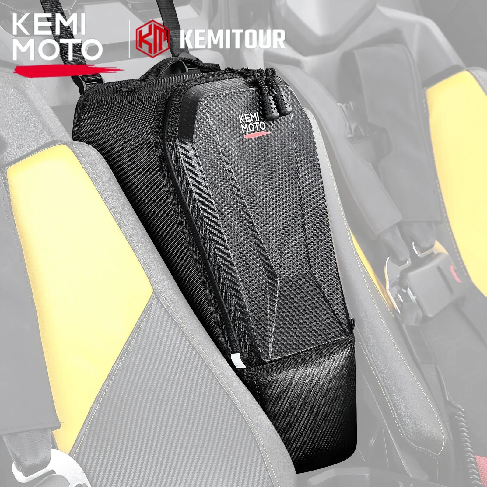 Для Can-Am Maverick R X RS 999T 2024+ 8L UTV Коробка центральной консоли между сиденьем Сумка для хранения EVA 1680D Водостойкая двойная молния