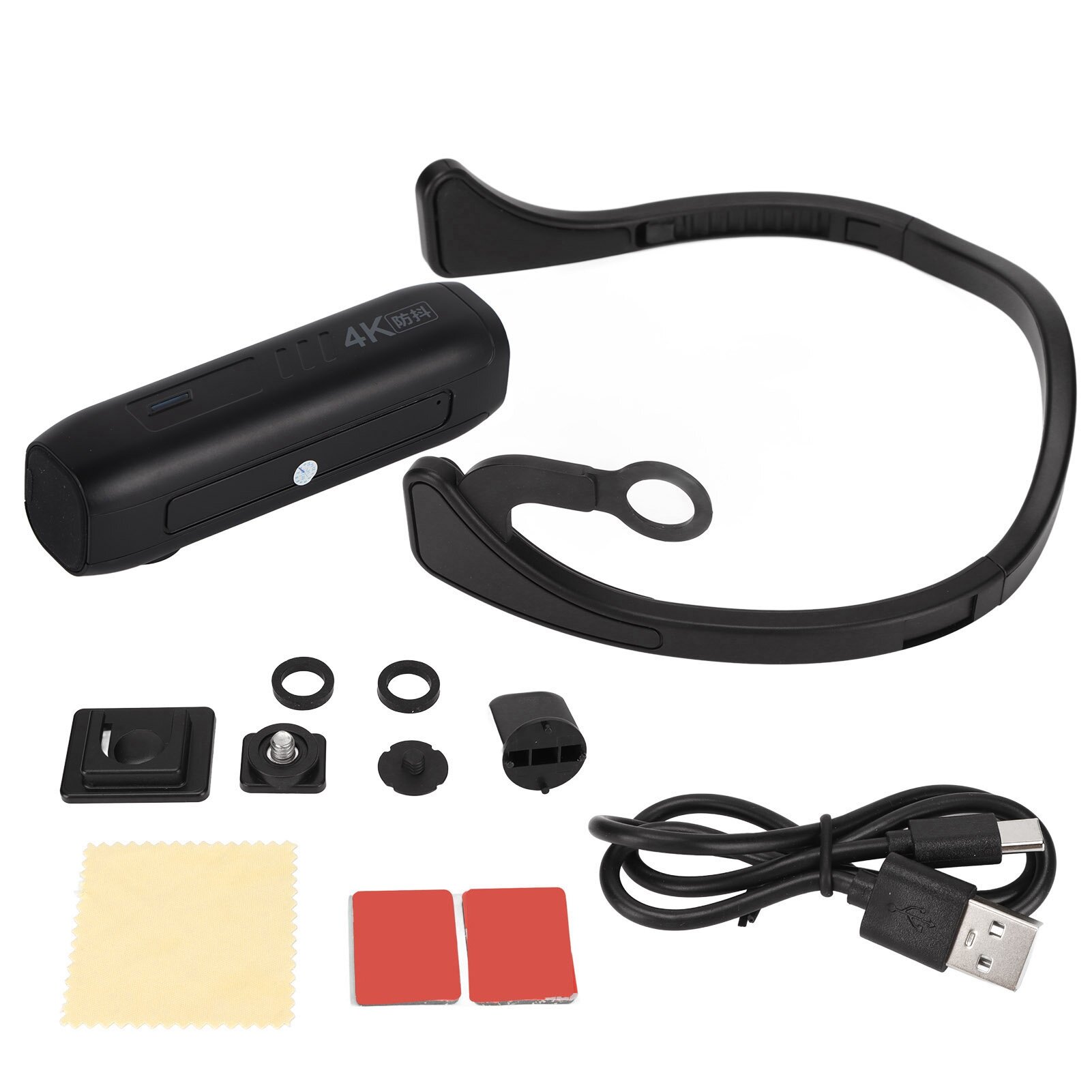 4K наголовная камера, 30 кадров в секунду, HD ночное видение, защита от дрожания, водонепроницаемый, носимый, Wi-Fi видеорегистратор, черный