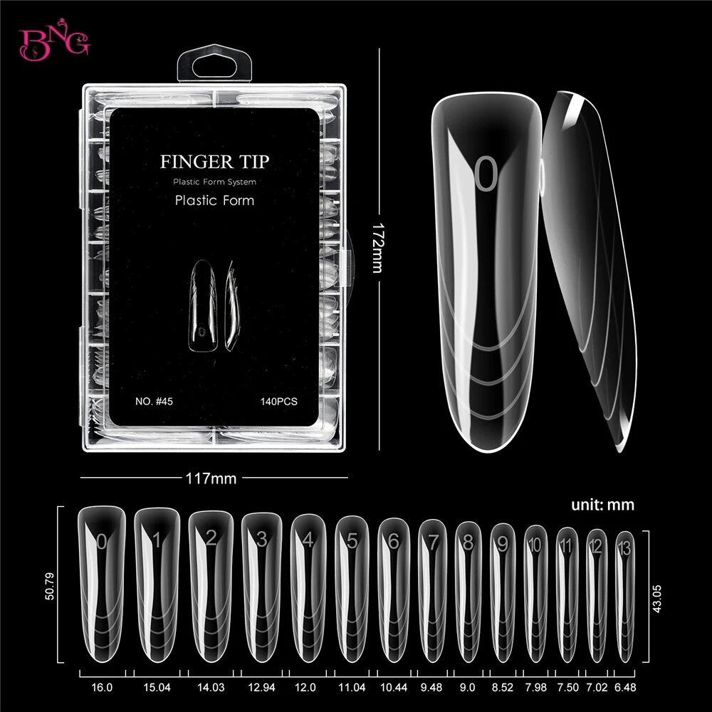 BNG Прозрачные формы для ногтей, P-140PCS