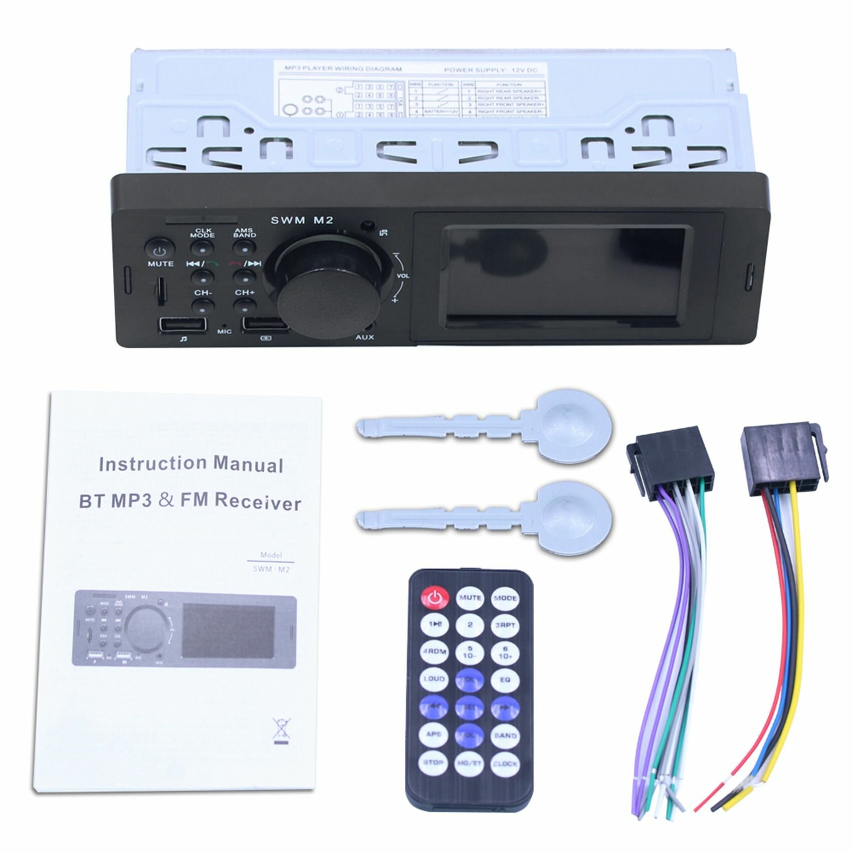 DIN Car Stereo Audio Automotivo Bluetooth с USB MyPads
