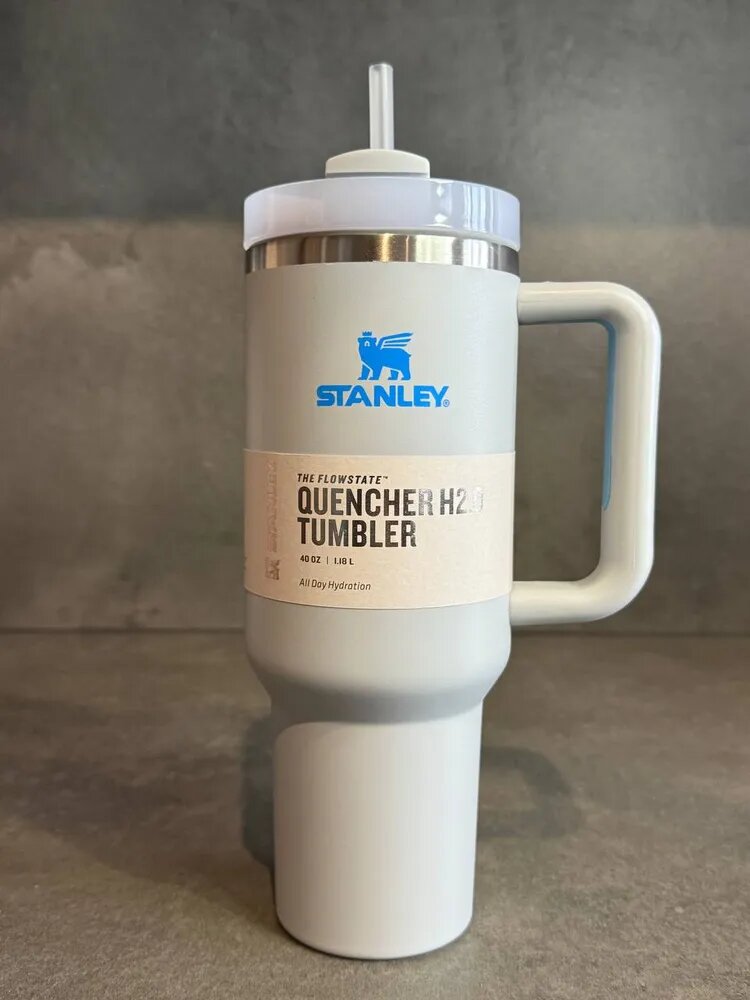 Термокружка из нержавеющей стали 1.18л, Морская волна + колпачок для трубочки в подарок