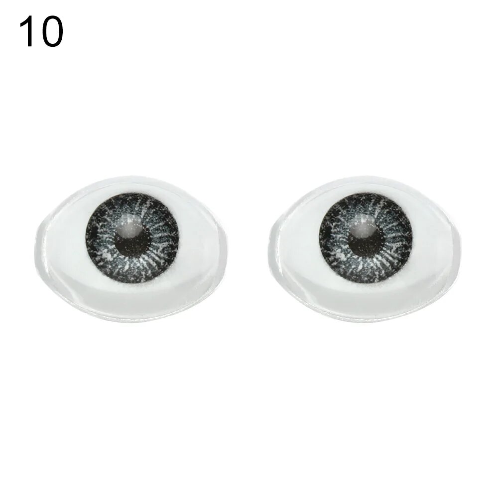 Белые пластиковые глаза для кукол 10 мм (Color: Белый, Color: 10)