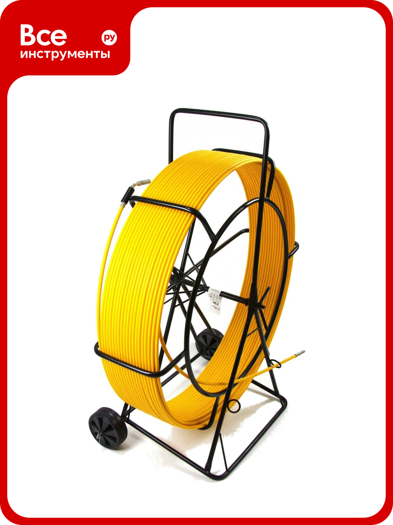 Протяжка для кабеля мини OlmiOn УЗК d=11 мм L=150 м на тележке, желтый СП-Т1-11/150, белый