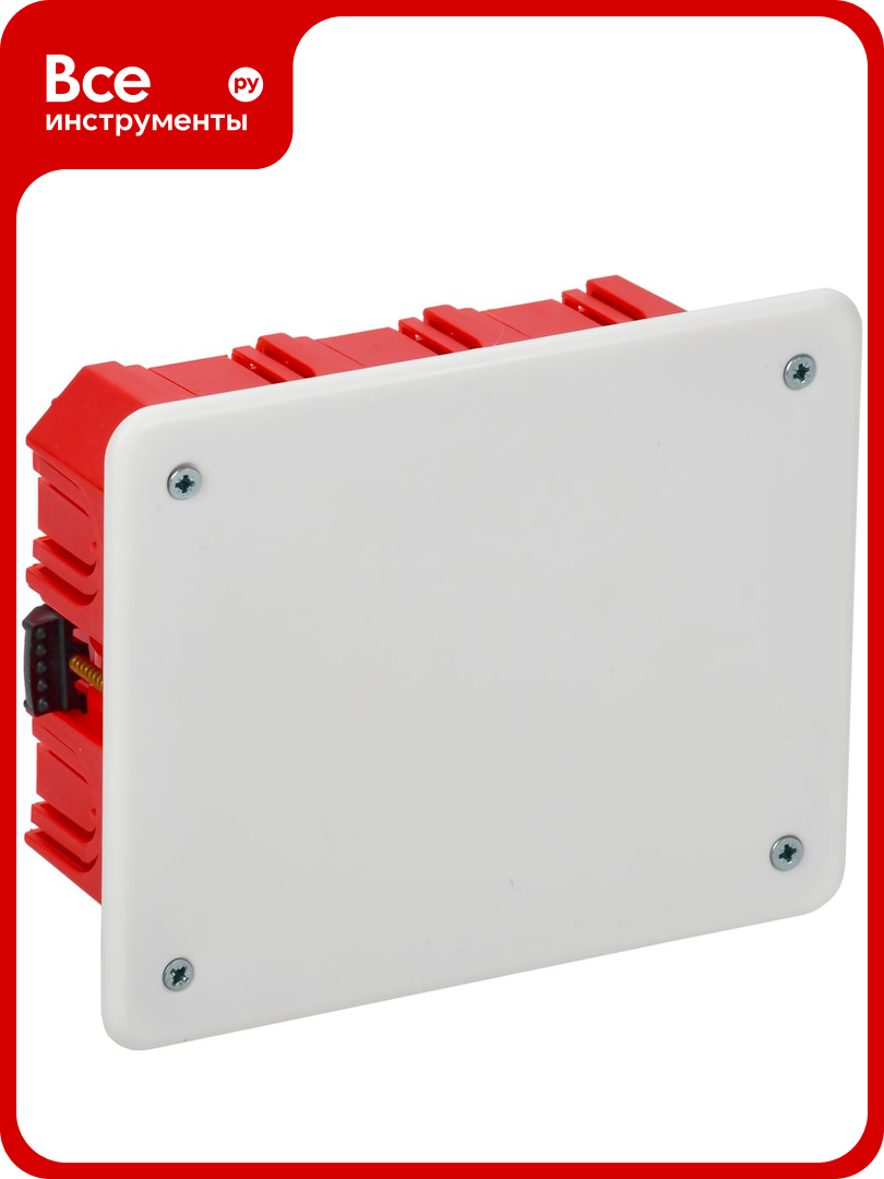 Распаячная коробка IEK км41028 пол. ст. 120x92x45мм пласт. лап. UKG11-120-092-045-P, для монтажа в полые