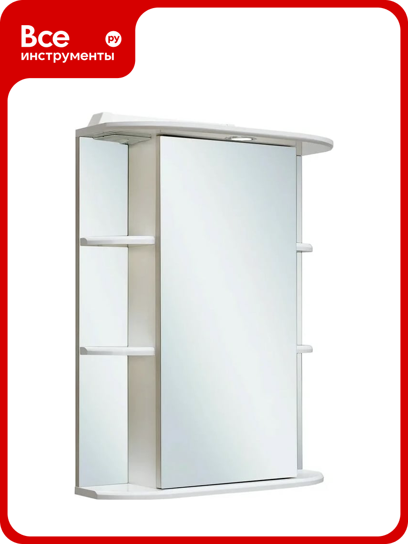 Зеркальный шкаф RUNO Гиро 60 00000000025, с зеркальным фасадом (в центре)