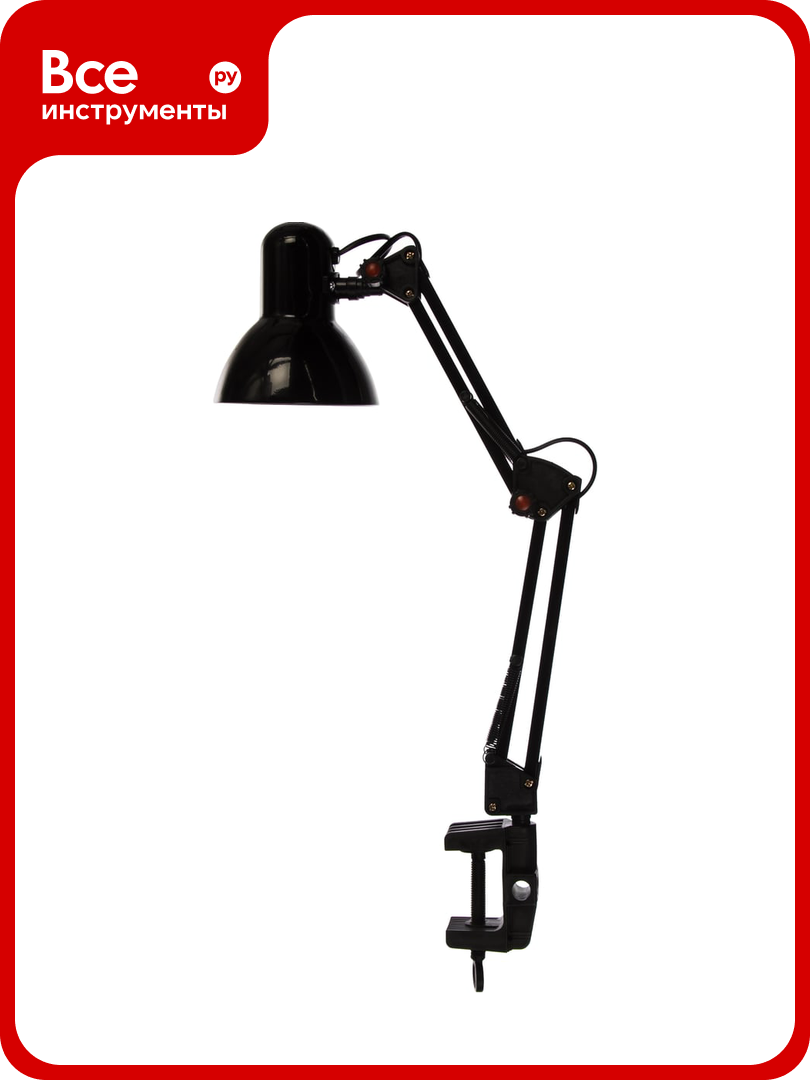 Настольный светильник Ultraflash UF-312P С02 черный 230V 60W 12895, для установки в рабочей зоне