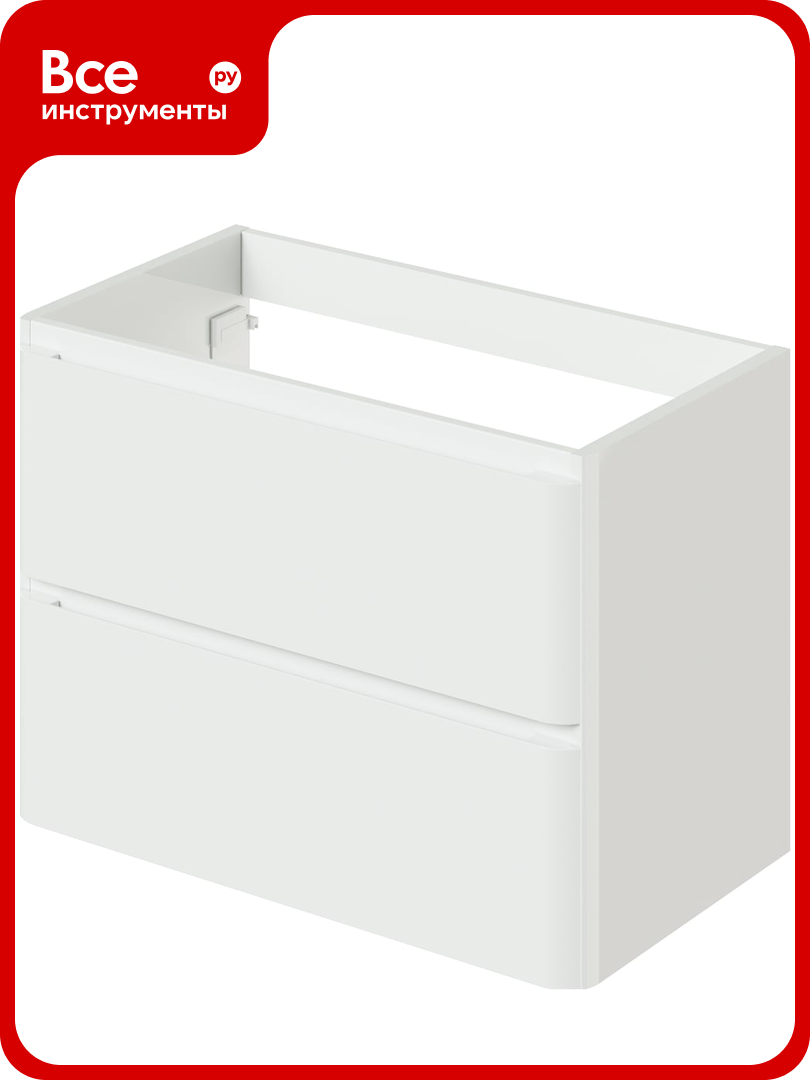 Тумба под раковину для ванной комнаты итана подвесная roberto 80 789x453x576 пленка белый глянец, доводчиками