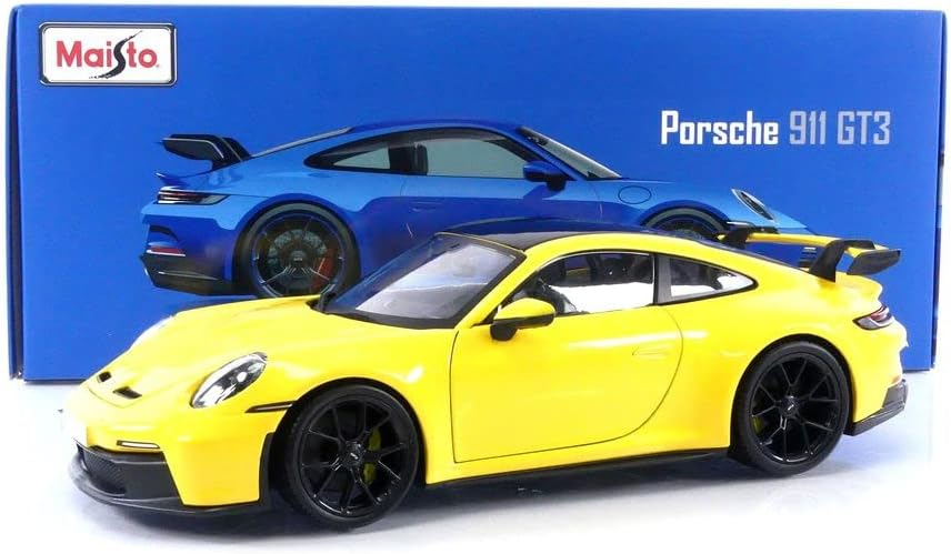 Машина Maisto Porsche 911 GT3 1/18 желтый 36458
