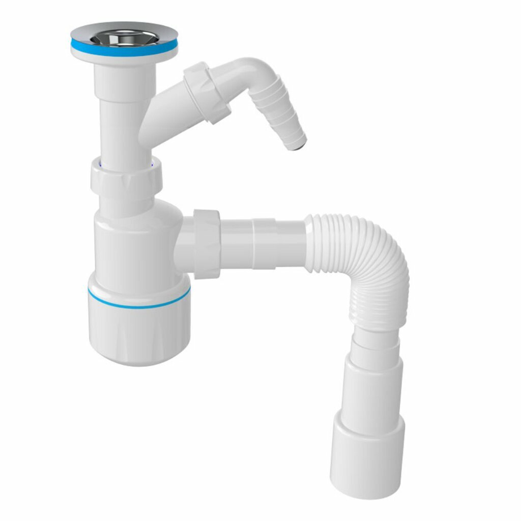 Сифон для унитаза, 1 1/4", с выпуском 64мм, отв ст с г/т, 40/50, Aquanova, 1056