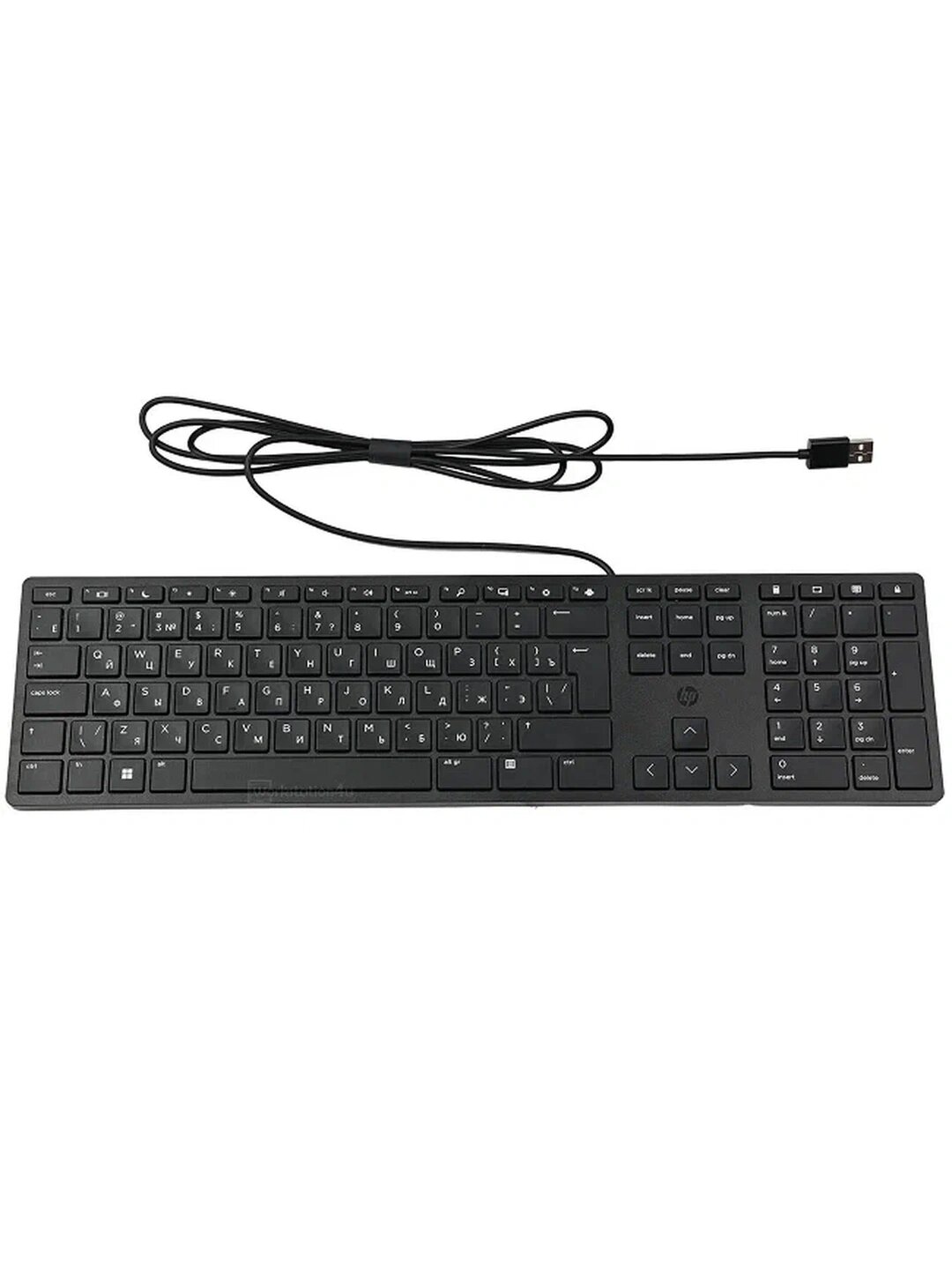 Клавиатура HP Halley Slim USB, низкопрофильная, черный (L96909-251)