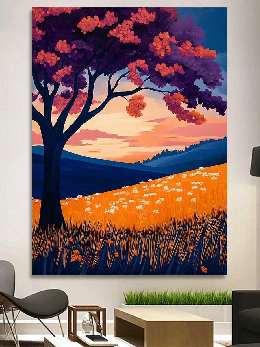 Картина с природой / дерево, картина в интерьер, 60х80 см.