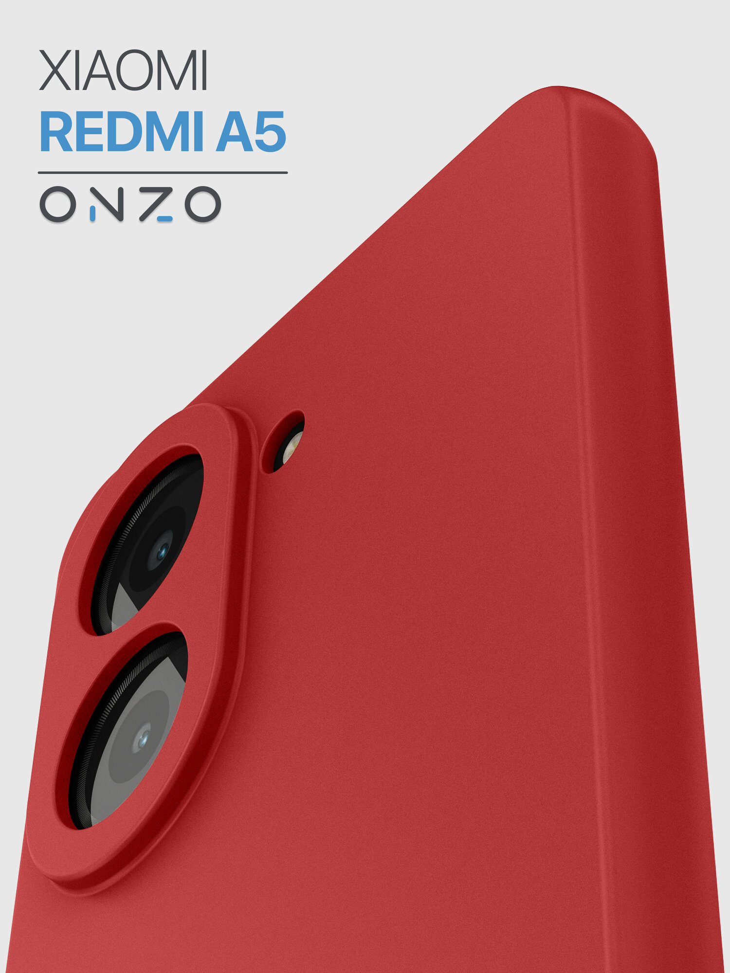 Матовый чехол на Xiaomi Redmi A5 / Редми А5 бампер тонкий, красный