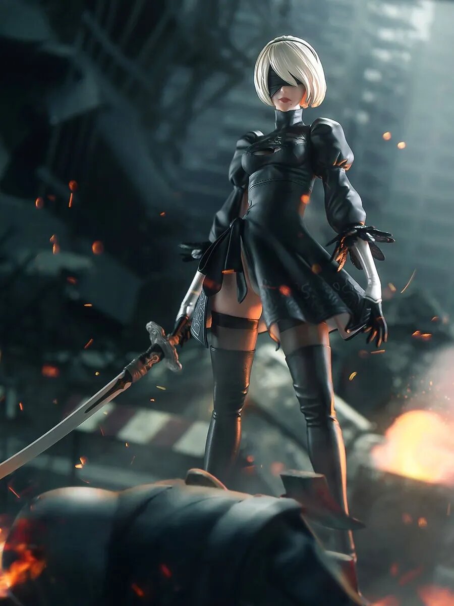 Игровые персонаж NieR: Автоматы 2B (YoRHa №2 Тип B) 28CM