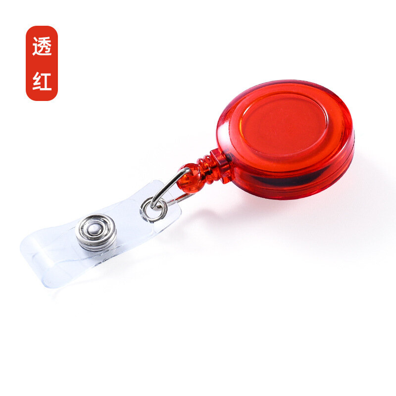 Бейдж врача, прозрачный, красный, легко снимаемый, с держателем для удостоверения