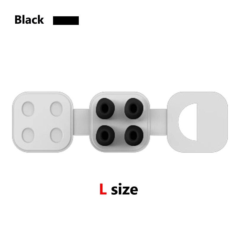 Силиконовые амбушюры для AirPods Pro 2 / AirPods Pro 2 Pair Black L size