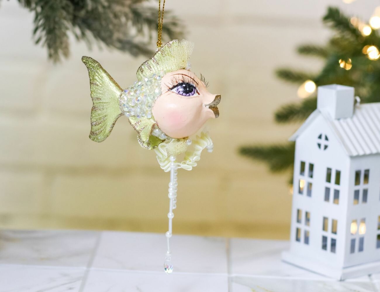 Ёлочное украшение рыбка лауретта, полистоун, 15 см, Goodwill B89101-2