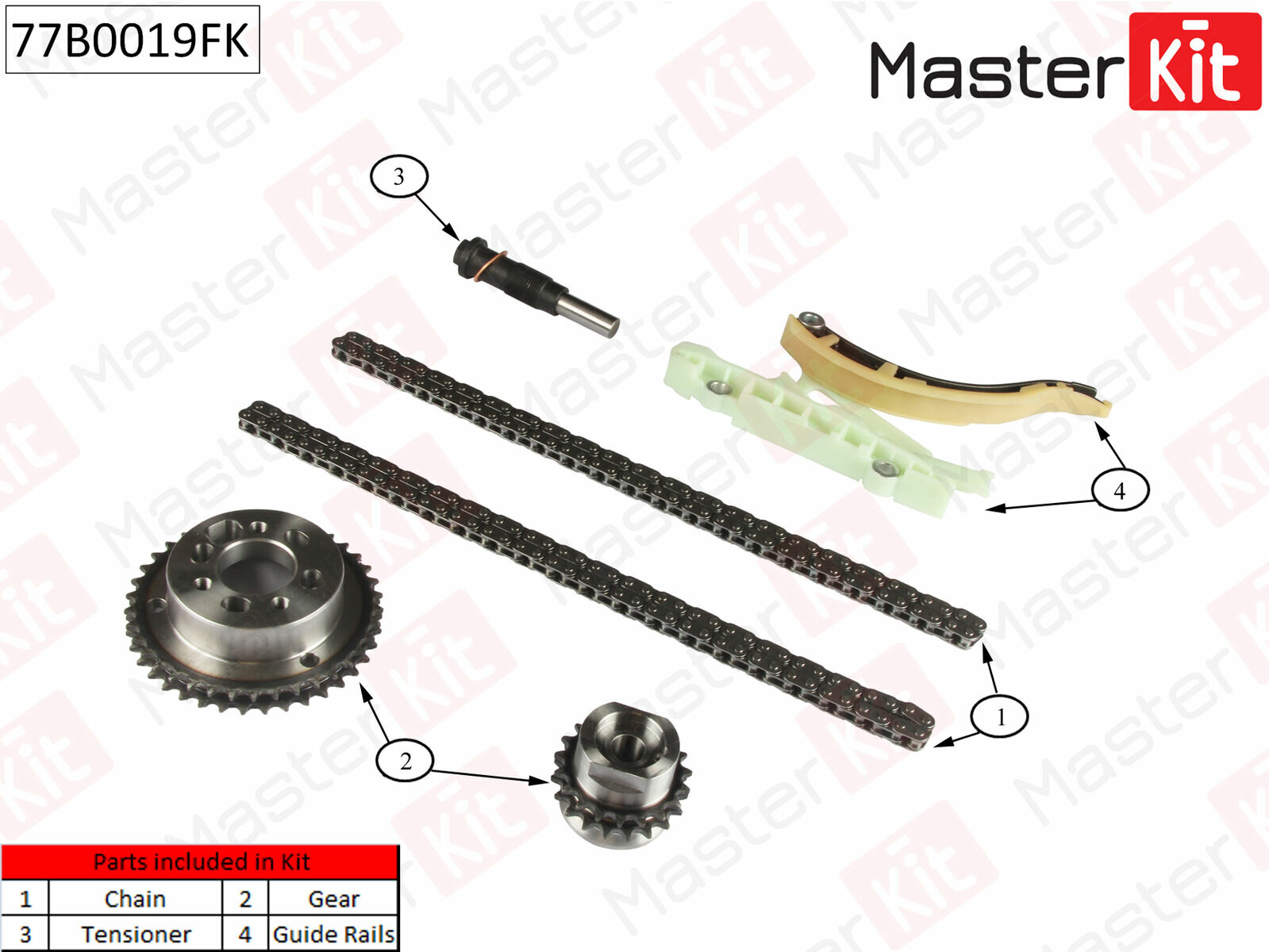 Комплект Цепи Грм Ford Transit Connect 1.8Di Kkda, Bhda 06-(Masterkit 77B0019Fk)