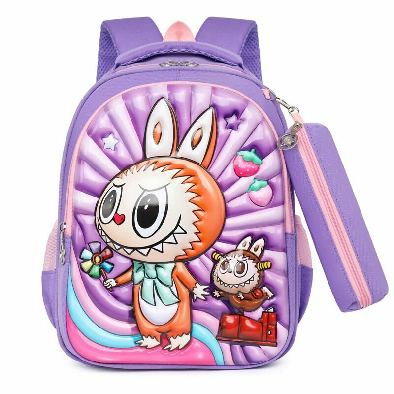 Рюкзак 15-дюймовый школьный для детей, мультяшный, унисекс, двойной плечевой, набор из 2 штук, для младших школьников