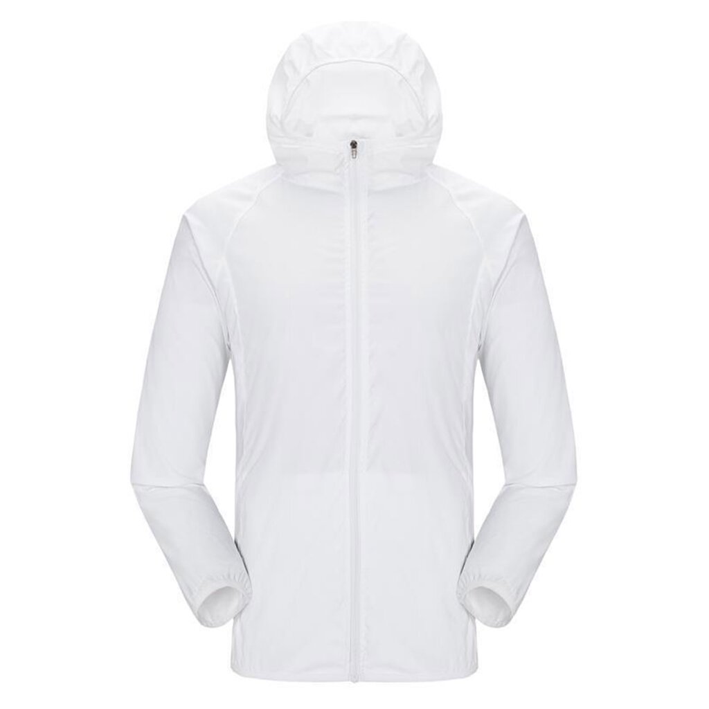 Весенне-летняя мужская и женская солнцезащитная одежда-белый-4XL