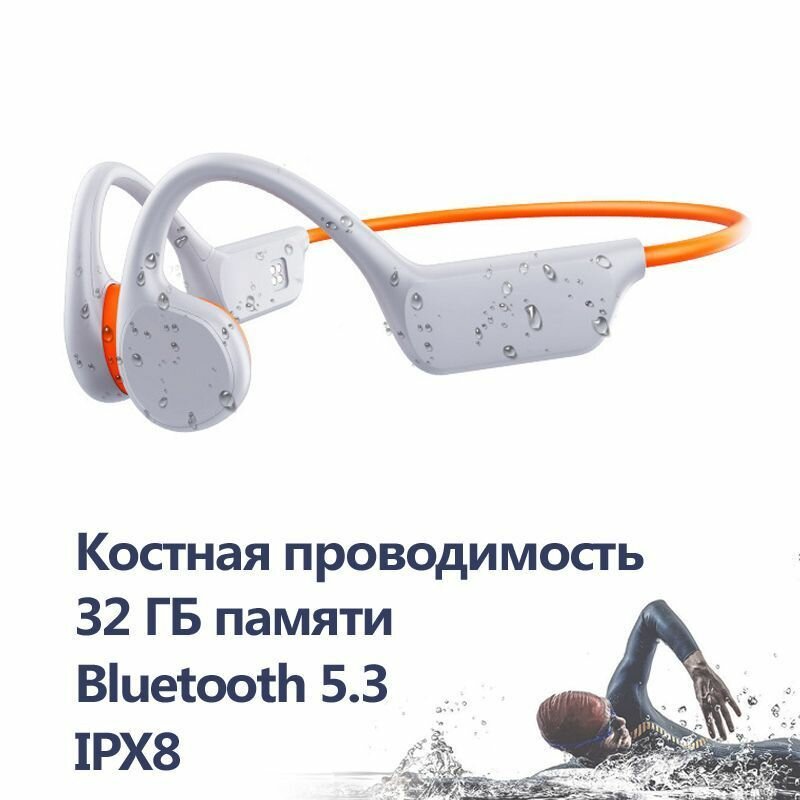 Bluetooth-гарнитура с костной проводимостью, встроенная карта памяти 32G, беспроводная гарнитура для занятий плаванием и бегом