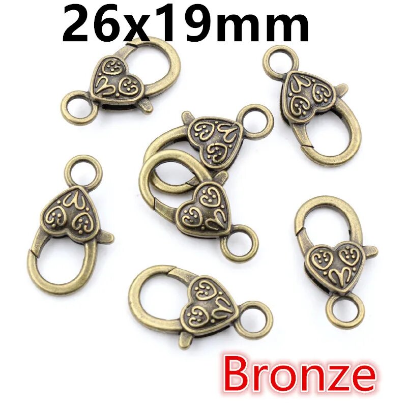 10 шт. защелок-карабинов с омаром Wadsfred, позолоченные, посеребренные, 5 цветов AF1-08