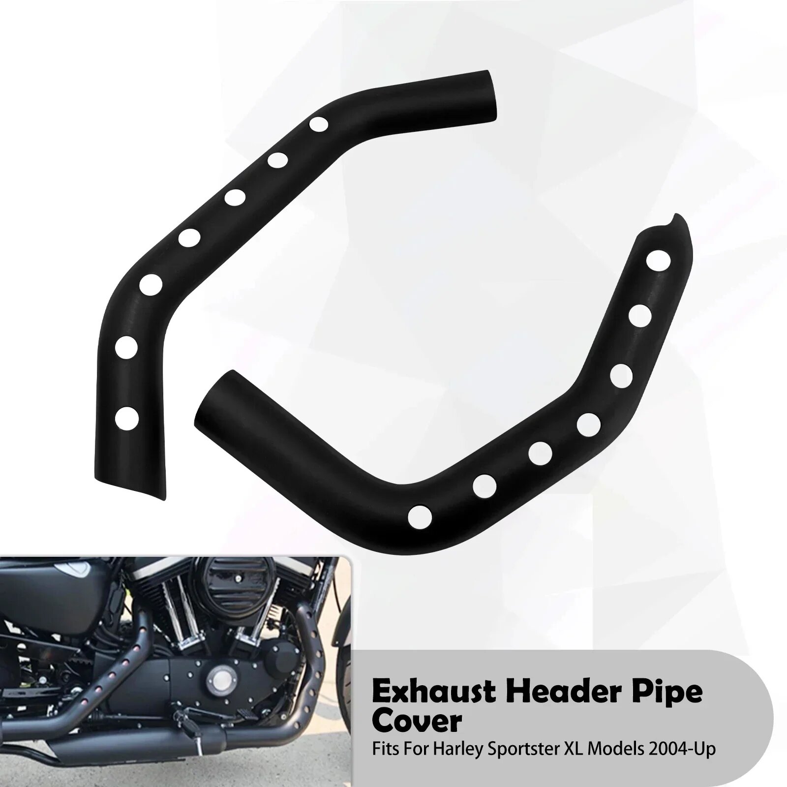 Мотоциклетный черный/хромированный теплозащитный экран выхлопной трубы, глушитель, защитный чехол для Harley Sportster XL1200 883 72 48 2004-2021