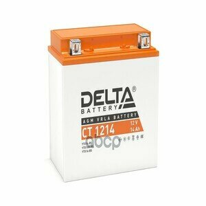 Батарея аккумуляторная DELTA battery мото agm 14а/ч 200а 12v прямая полярн. болтовые мото клеммы DEL