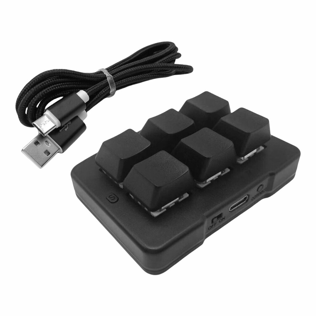 MK623PRO Настраиваемая Маленькая клавиатура USB 6 Программируемая для игр и офиса со светодиодной подсветкой