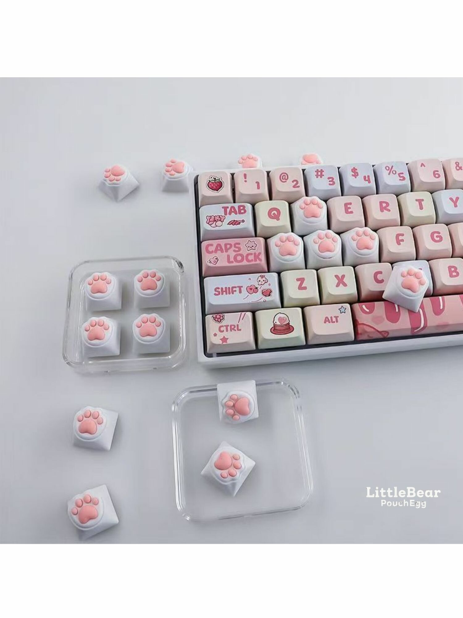 Кейкапы для клавиатуры антистресс-клавиши Кошачьи лапки 4 шт.