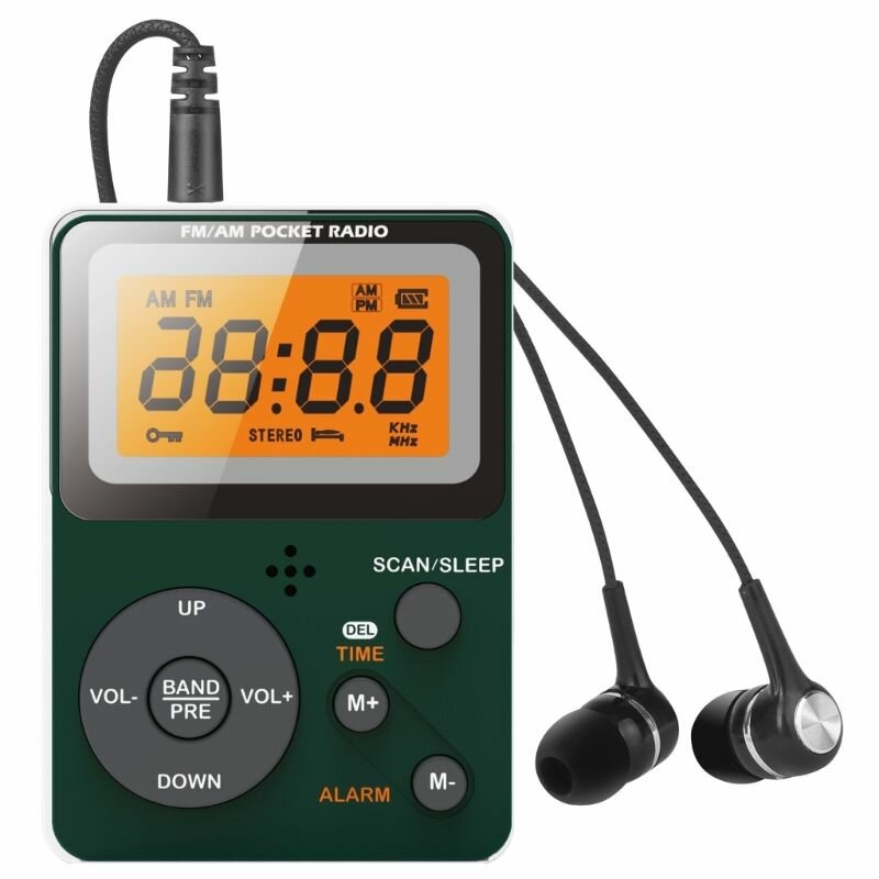 Портативный двухдиапазонный радиоприемник QL 06 FM/AM-зеленый