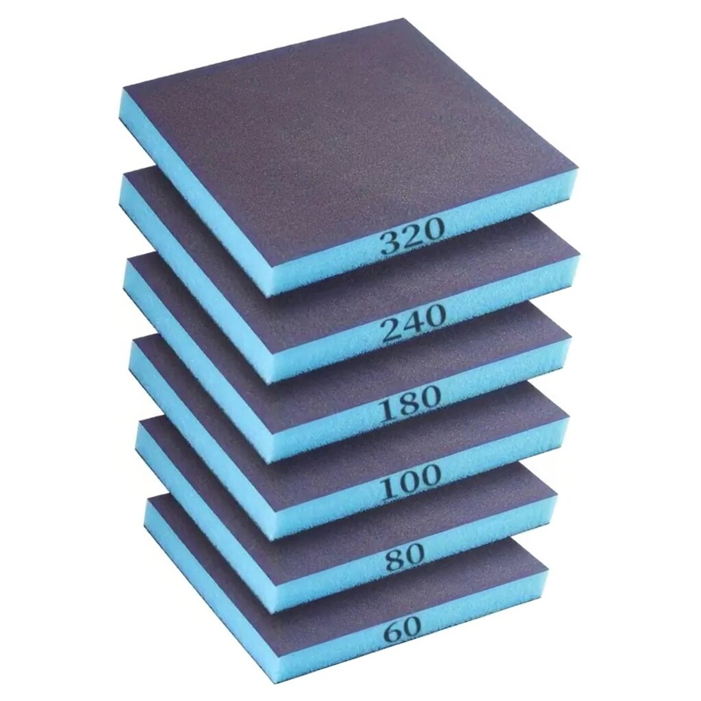 6шт шлифовальной губки многоцелевые влажные сухие блоки многоразовые блоки, простые для работы для полировки металла и древесины