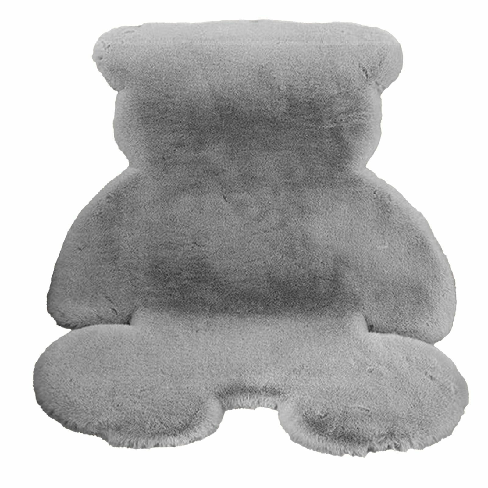 Мягкий ворсистый коврик в форме медведя для спальни, 45x60, серый, для детской комнаты, комнаты девочки-подростка, гостиной, нескользящий декоративный ковер