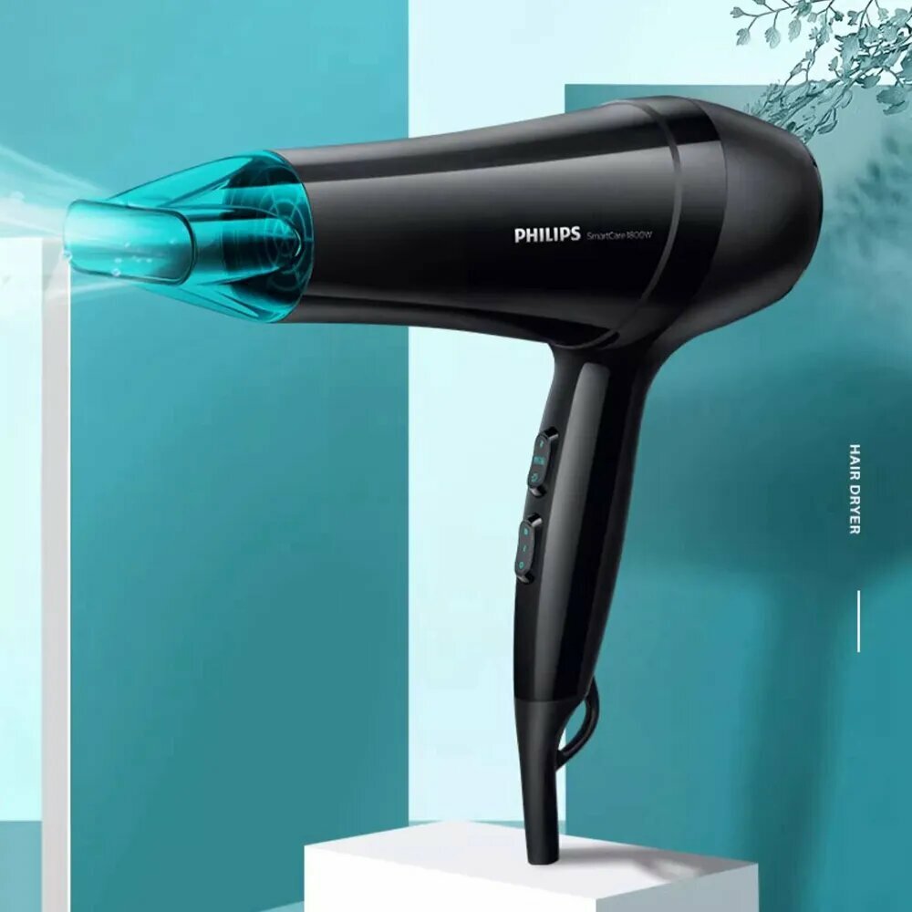 KNOW EASY-Philips Фен для волос фен philips bhc020 1800 Вт, кол-во насадок 1, черный, темно-серый