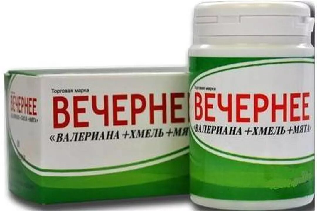 Вечернее (валериана, хмель, мята), драже, дозировка 200 мг, 100 шт.