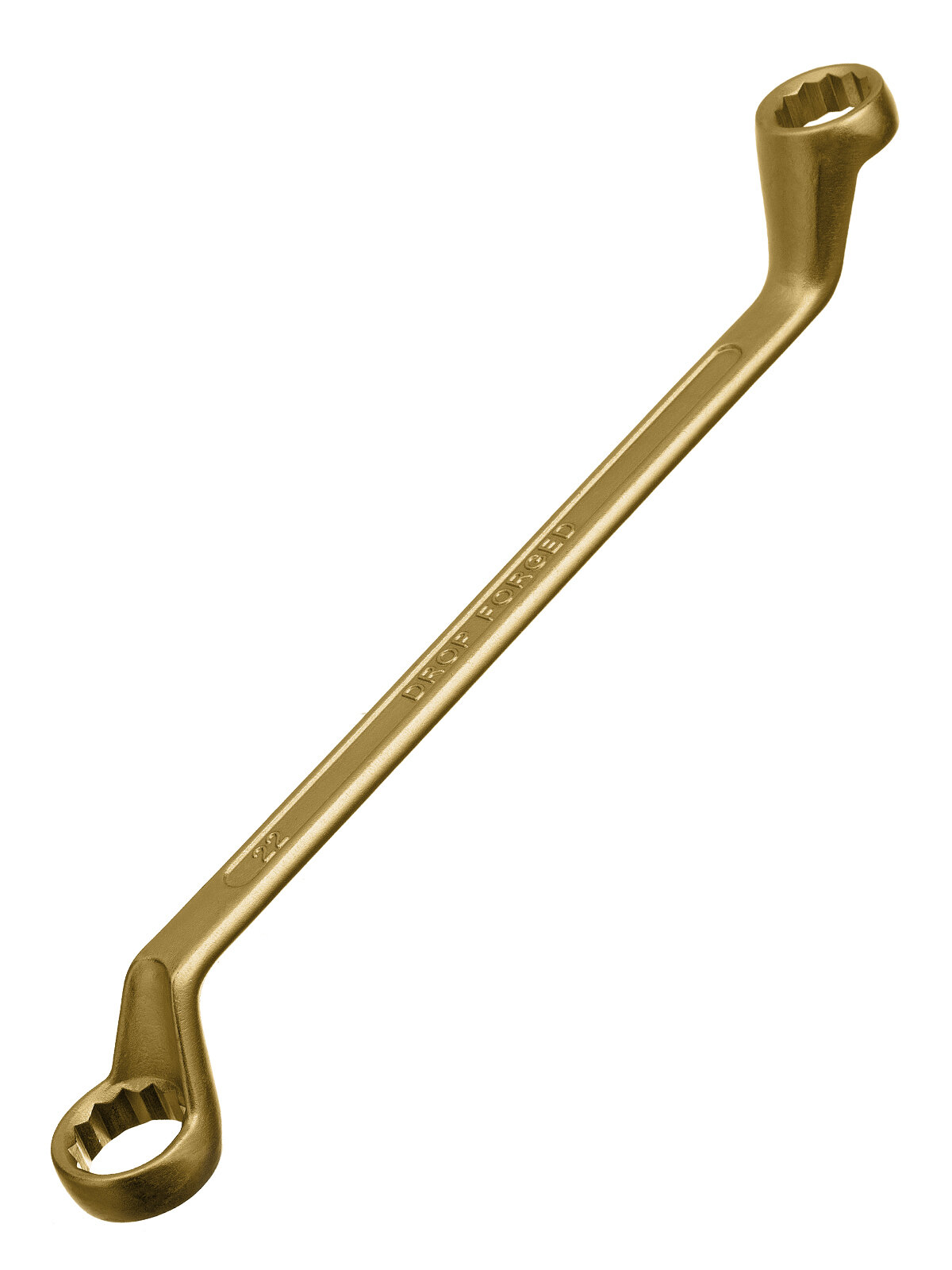 Ключ накидной Сибртех, 19 х 22 мм, 12 граней, сталь 45 с желтым цинковым покрытием, гаечный ключ, 14628