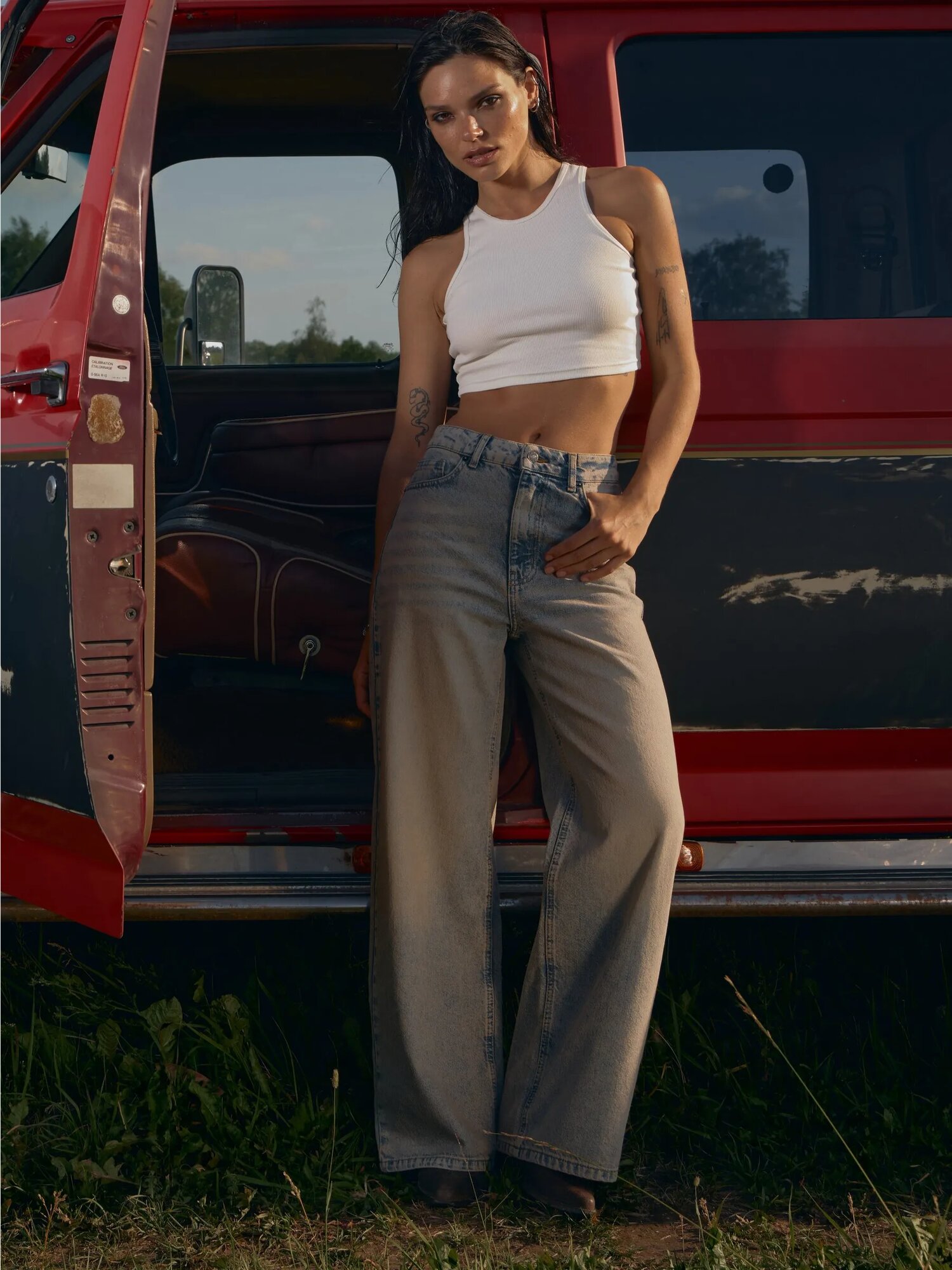 Джинсы клеш джинсы 