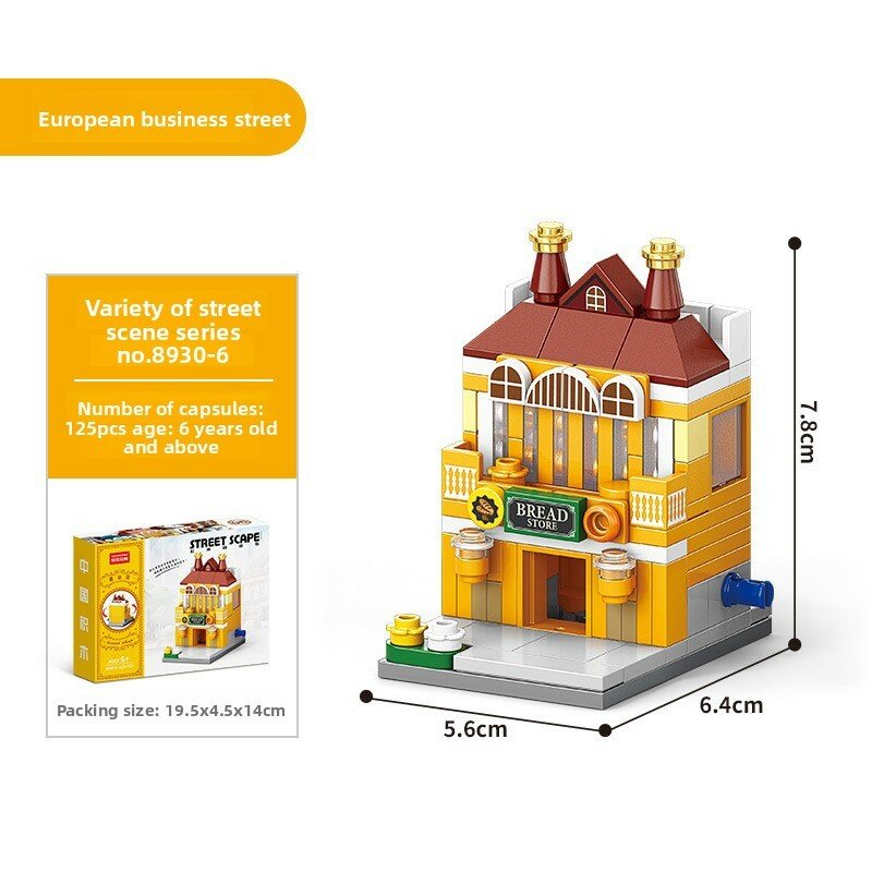 European marketplace convenience store fruit shop building blocks with abs plastic for creative kids play and learning