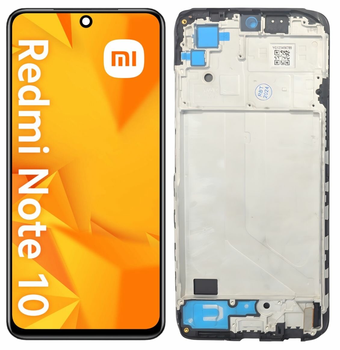 Дисплей для Xiaomi Redmi Note 10 (M2101K7AI M2101K7AG) модуль в рамке Черный In-Cell - Премиум