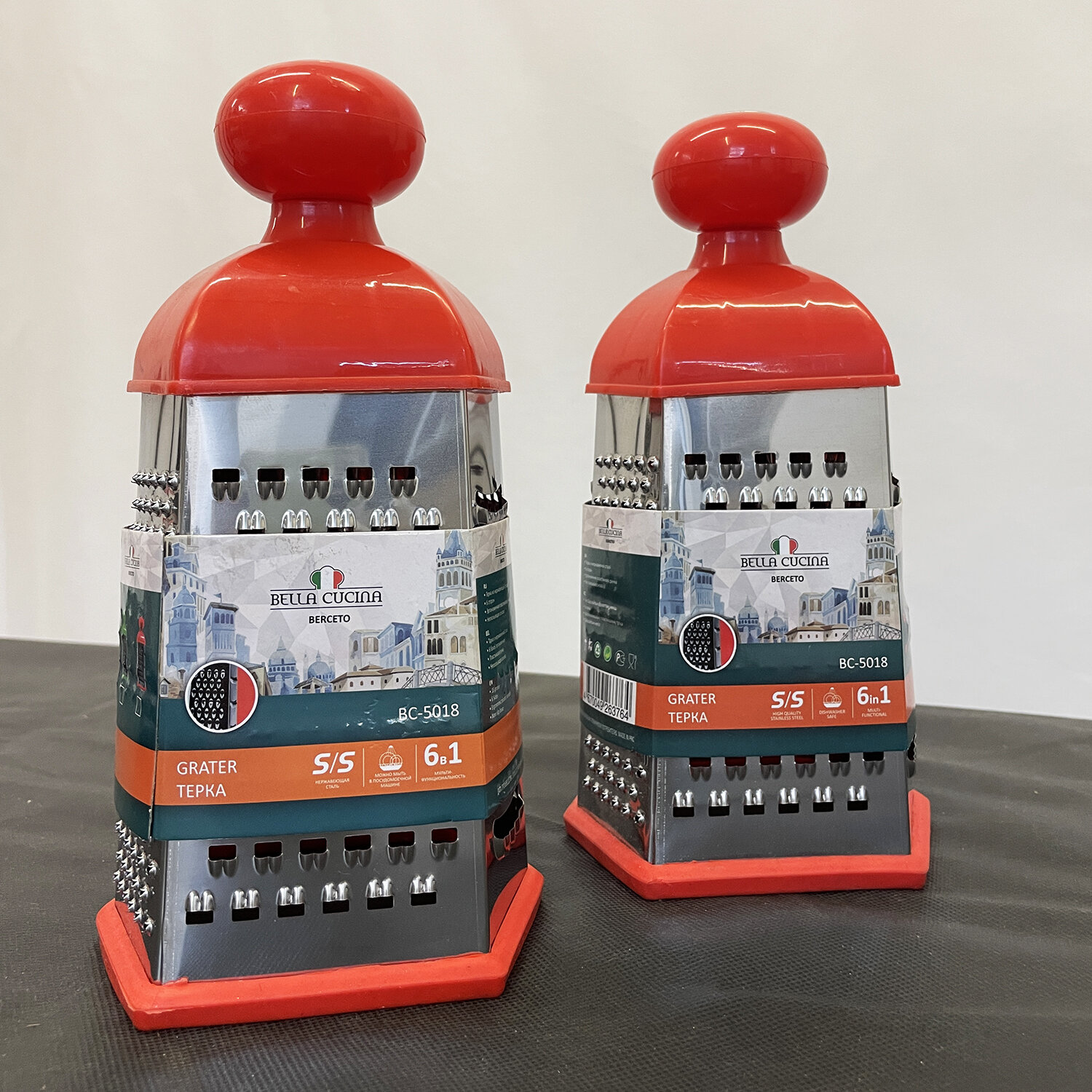 Тёрка шестигранная (нержавеющая сталь и пластик) для овощей и фруктов