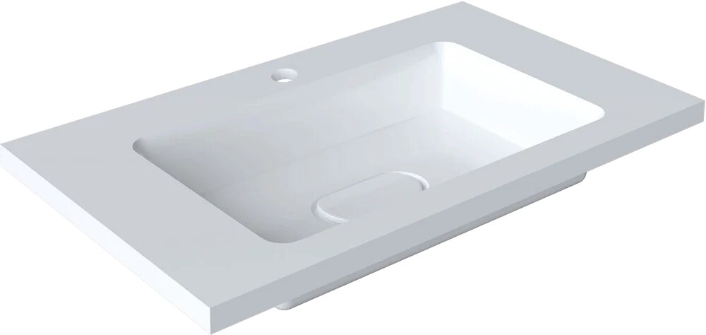 Мебельная раковина Madera Modul 77 встраиваемая, из искусственного мрамора, раковина для ванной, белая, прямоугольная