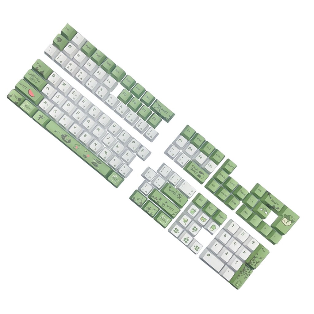 Яркие японские клавиши с дизайном лягушек PBT для наборщиков и геймеров