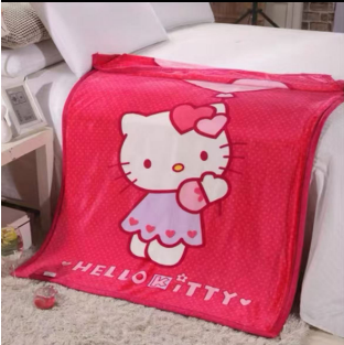 Мягкое пушистое одеяло Hello Kitty Y2K Sanrio Cartoon Cute Plush Blanket Kawaii, идеально подходит для декора комнаты для девочек Hello Kitty