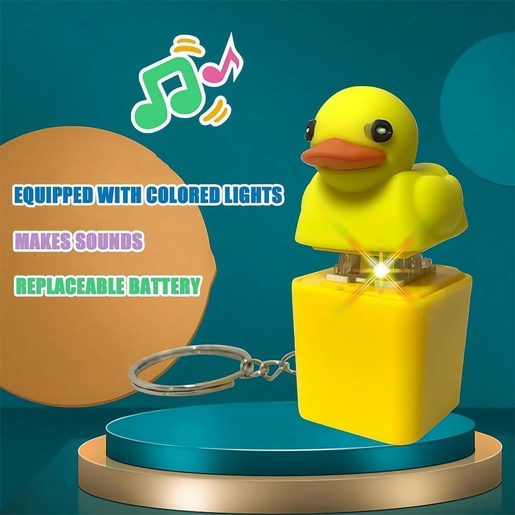 Игрушка для кряковки с утиной, крякая, крякает Ducky Fidget Toy Coolchain с огнями и звуком, Quakeys Toy Duck, Ducky Keyboard Keycaps, которые кряка