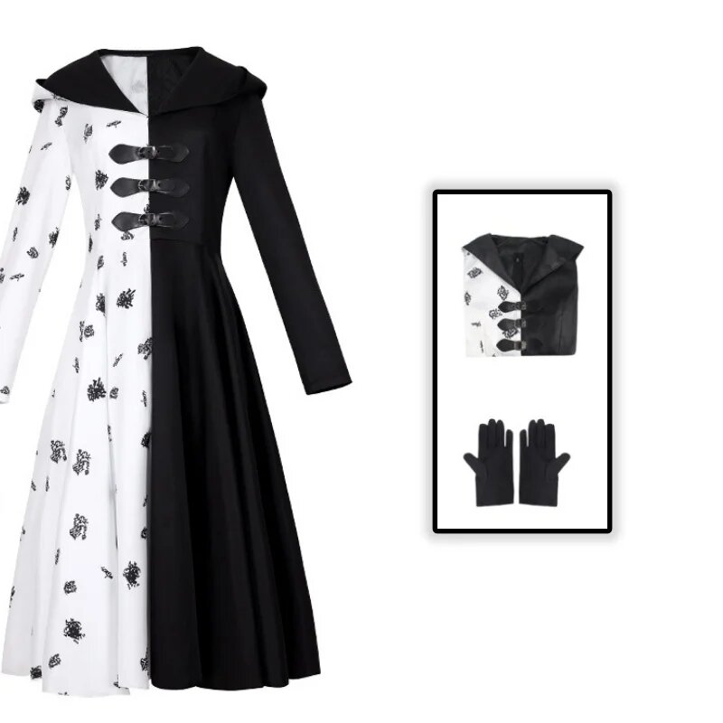 Косплей костюм Круэлла де Виль Черный, XL, Costume 1