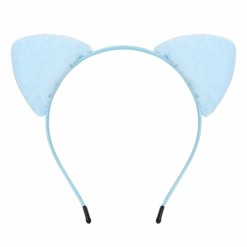 Кошачьи ушки ободок, светло-синий