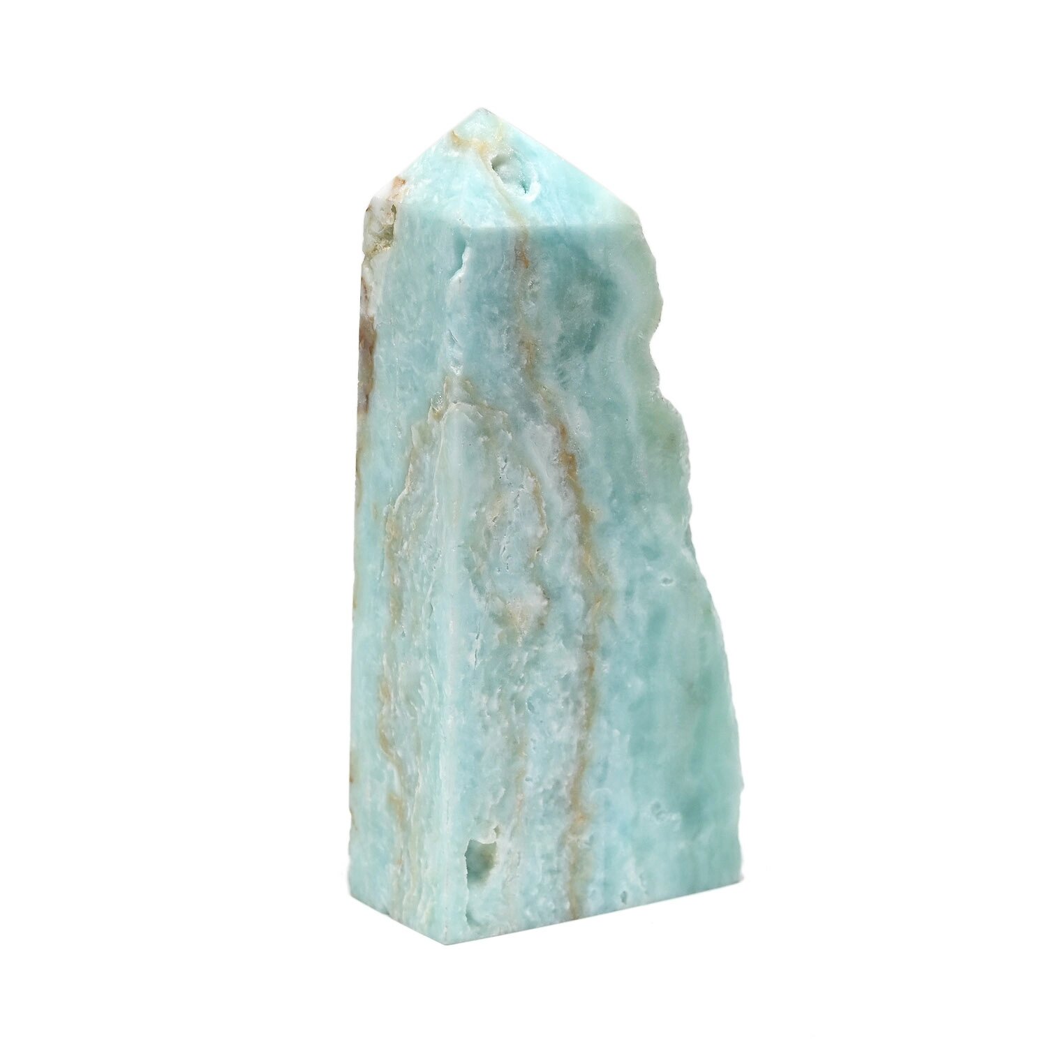 Кристалл арогонита голубого "Карандаш" 40*19*87мм, 106г .